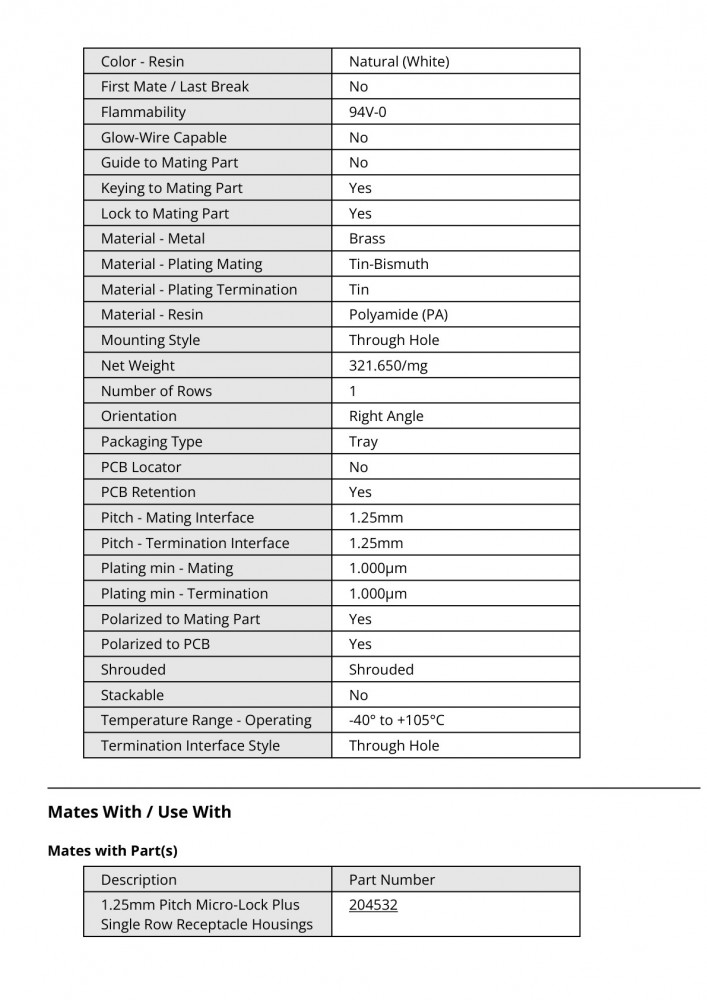 MOLEX 2200981270 technical drawing preview, page 3