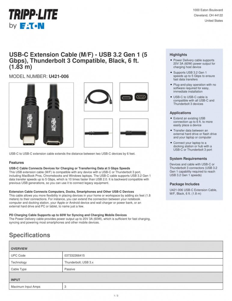 U421-006 technical document page 1