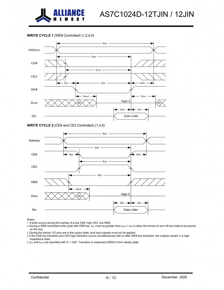 AS7C1024D datasheet page 8