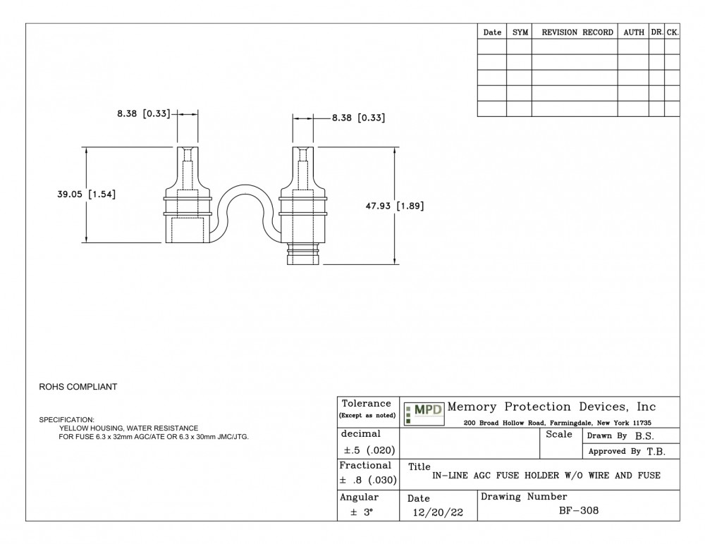 BF308 technical document page