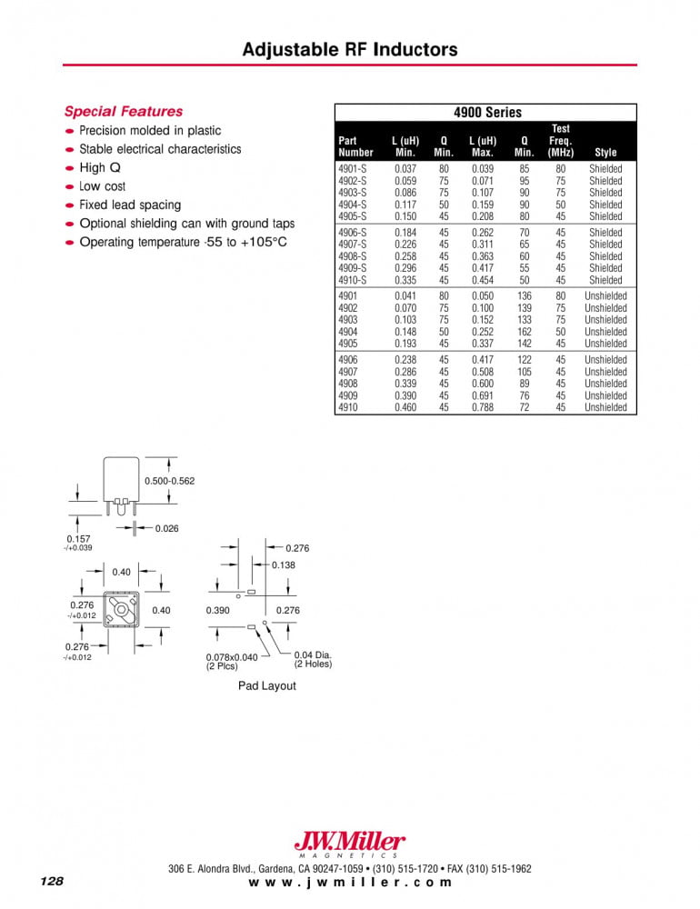 BOURNS 4900 Series technical document page 1