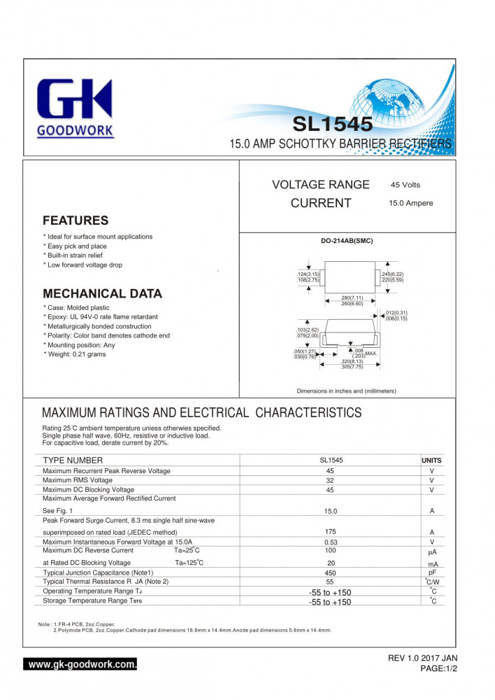 GOODWORK SL1545 datasheet page 1