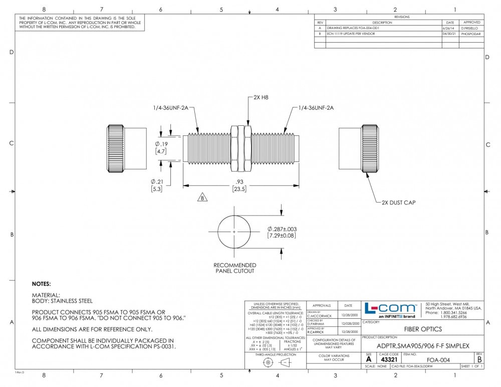 L-com FOA-004 technical document preview