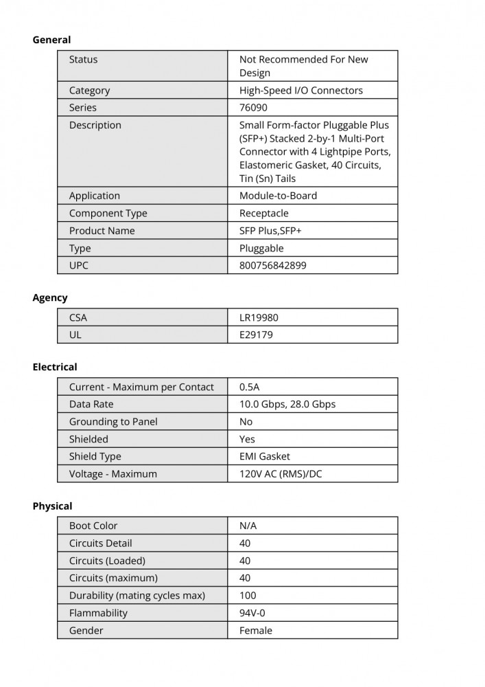 MOLEX 760905001 document image, page 2