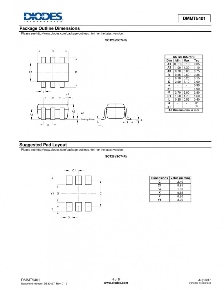 DMMT5401-7-F datasheet page 4