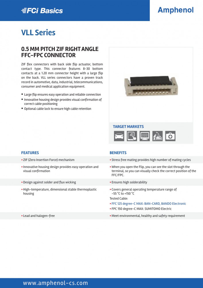 Amphenol VLL series technical document page 1