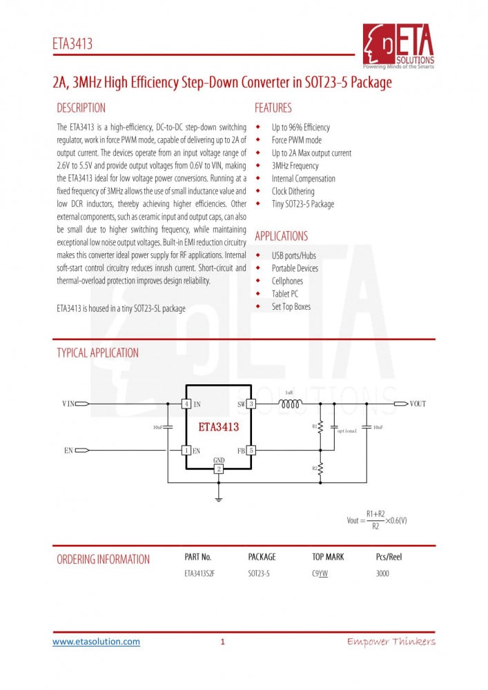 ETA3413S2F datasheet page 1