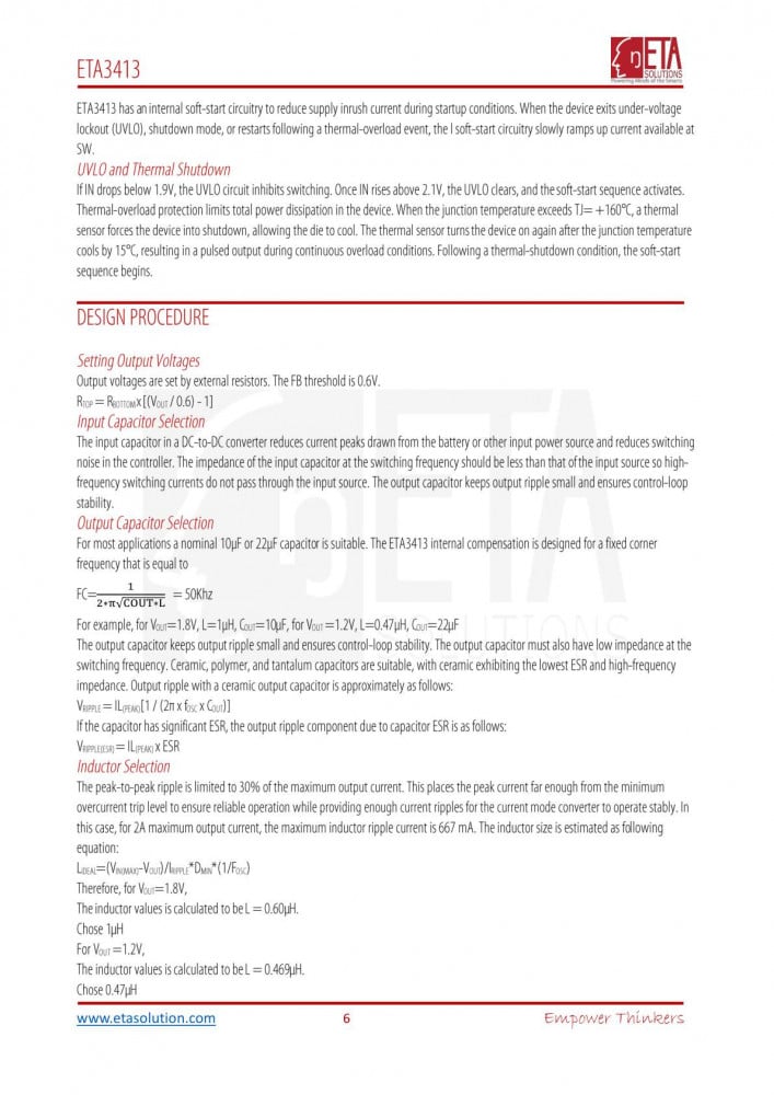 ETA3413S2F datasheet page 6