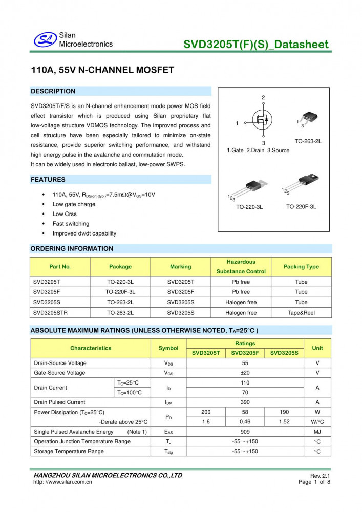 SVD3205T datasheet page 1