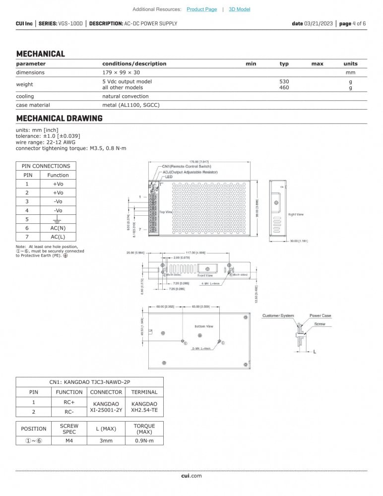 CUI VGS-100D-48-B datasheet page 4