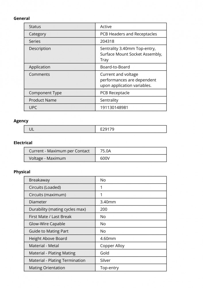 MOLEX 2043180018 technical document preview, page 2