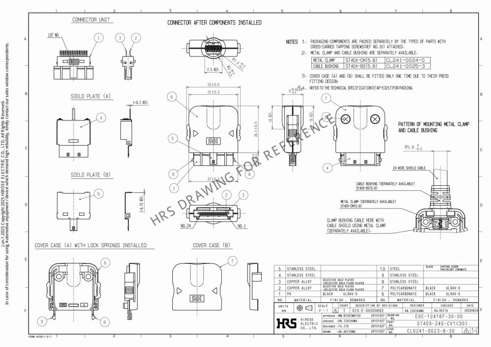 HRS ST40X-24S-CV1(30) technical drawing