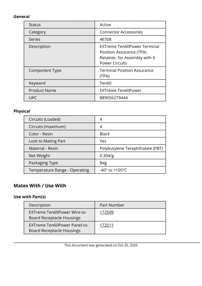 Technical document image 2 for MOLEX 467083400