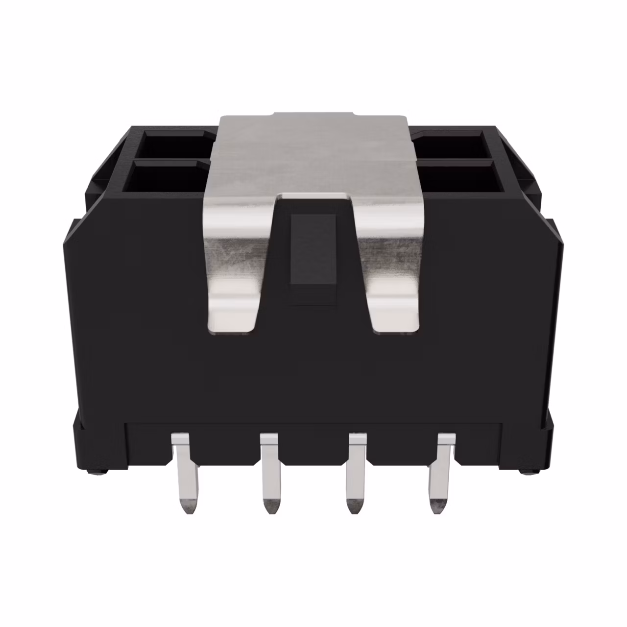 Micro-Fit 3.0 Vertical Header, 3.00mm Pitch, Dual Row, 8 Circuits, Straight Tail, with PCB Polarizing Peg, 0.76µm Gold Plating, Glow-Wire Capable, Black, Tape and Reel, with Pick and Place Cap for sale