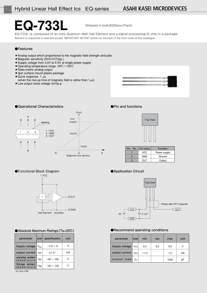 EQ733L datasheet page 1