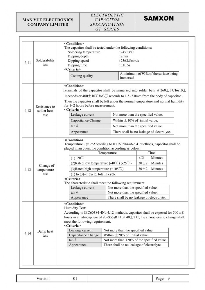 SAMXON GT Series specification page 10