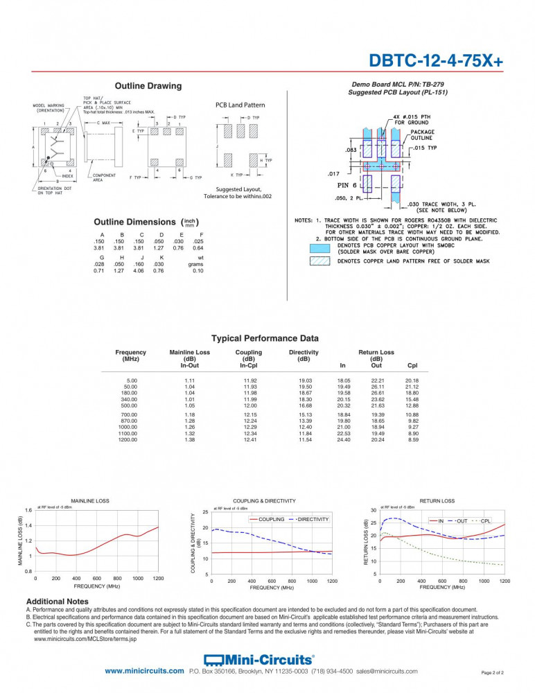 DBTC-12-4-75X+ datasheet page 2