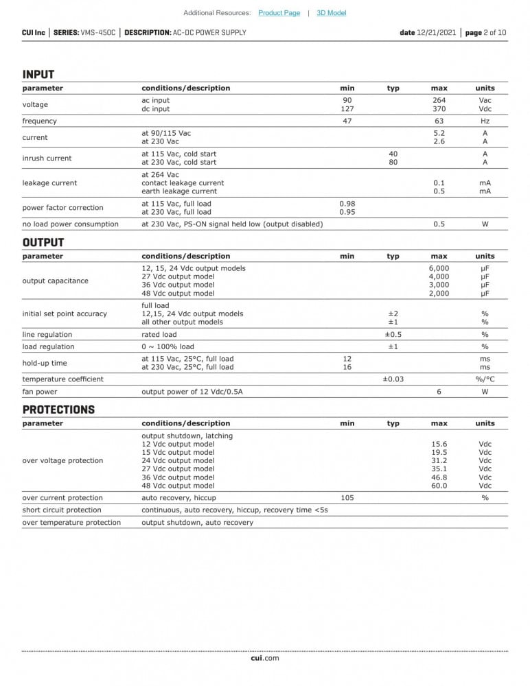 VMS-450C-48 datasheet page 2