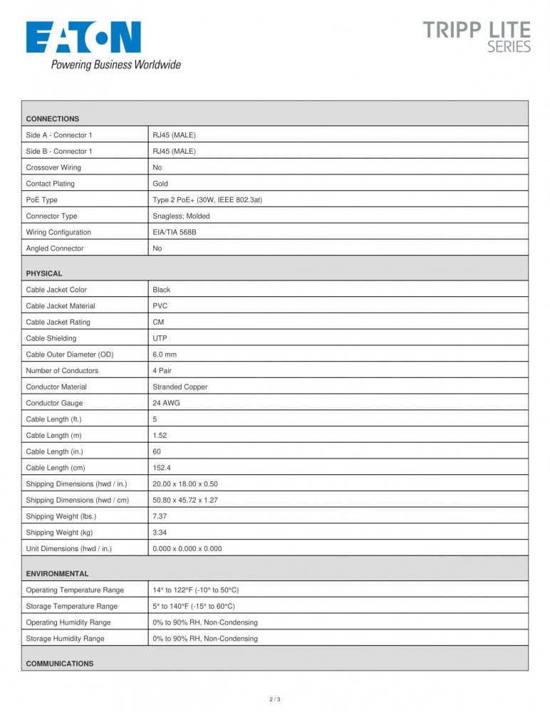EATON N201-005-BK50BP technical document page 2