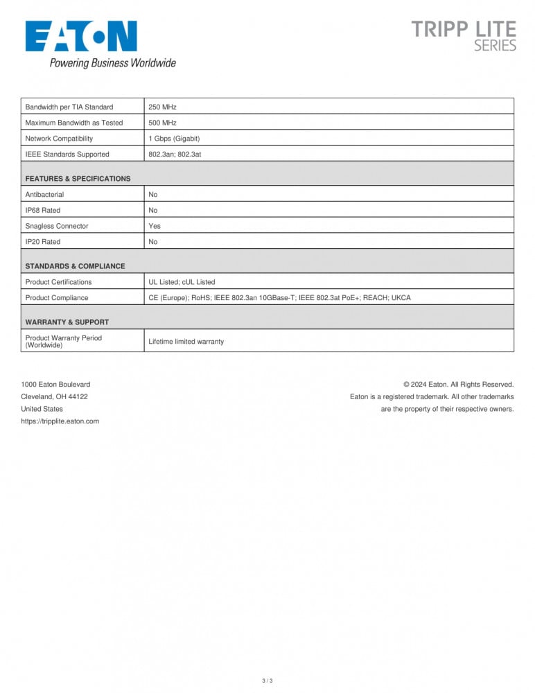 EATON N201-005-BK50BP technical document page 3