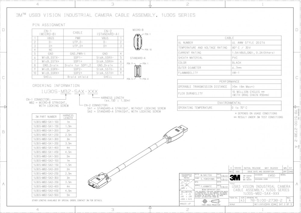 3M 1U30S-MB2-SA2-200 technical drawing page 2