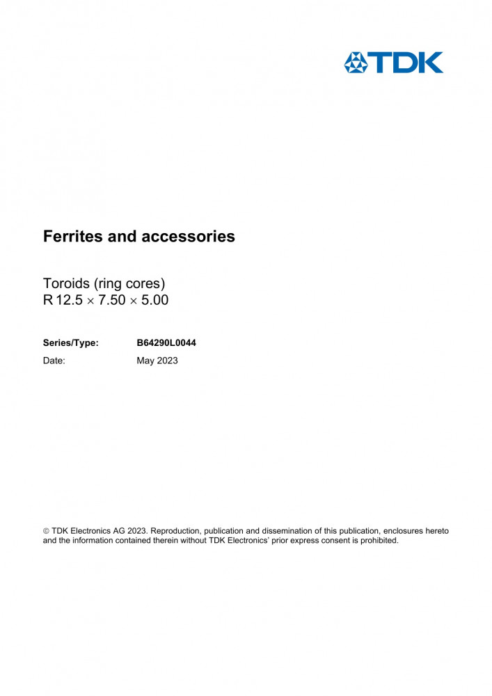 TDK ferrite datasheet page 1
