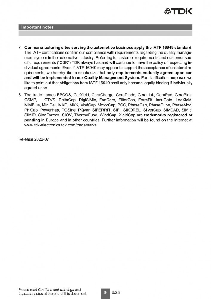 TDK ferrite datasheet page 9