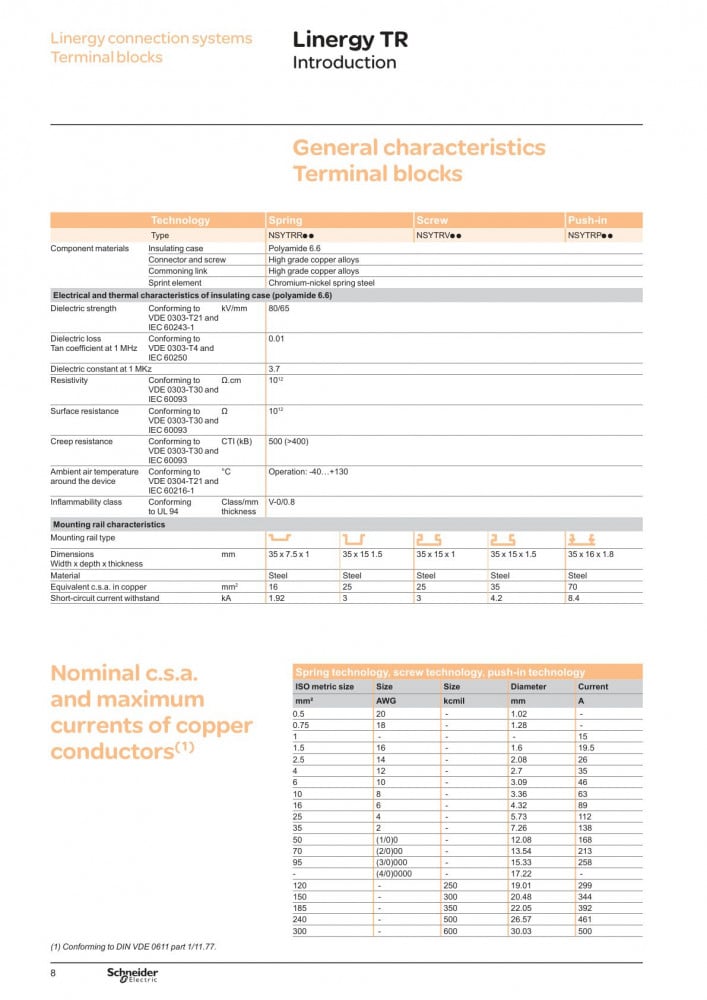 Schneider Linergy TR catalog page 8