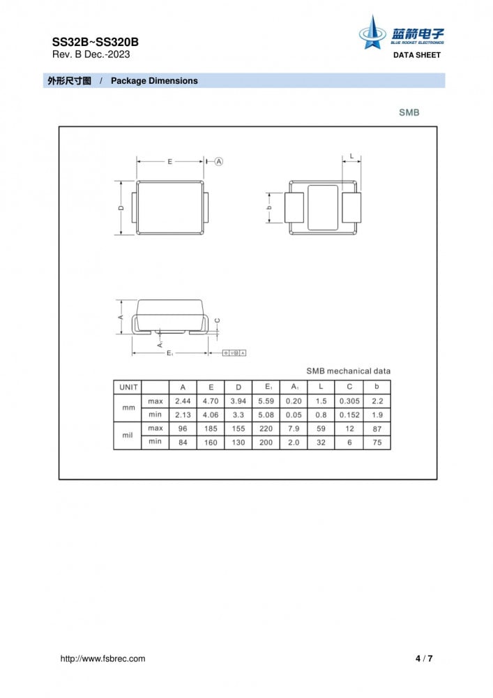 BLUE ROCKET SS310B datasheet page 4