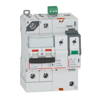 SPD - SPD with ICC protection 25kA T2 Imax 40kA 1P+N - 230V 50/60Hz TN/TT systems - Integrated backup fuse - Fault and remote signaling for sale
