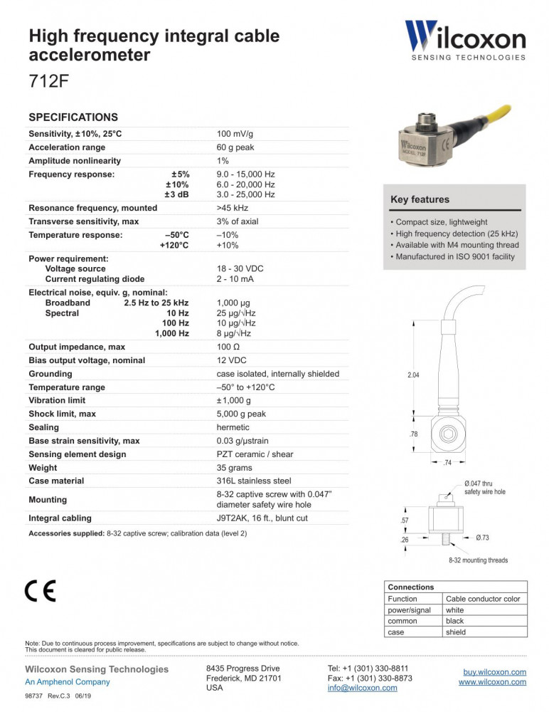 Amphenol 712F technical document page