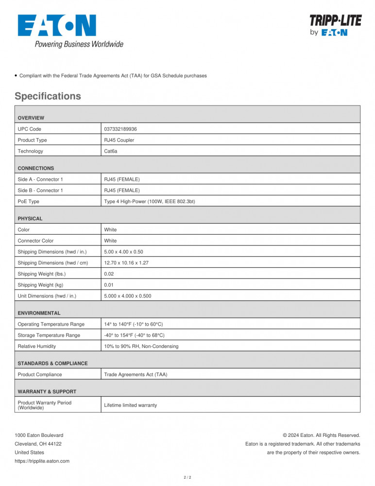 EATON N235-001-6A technical document page 2