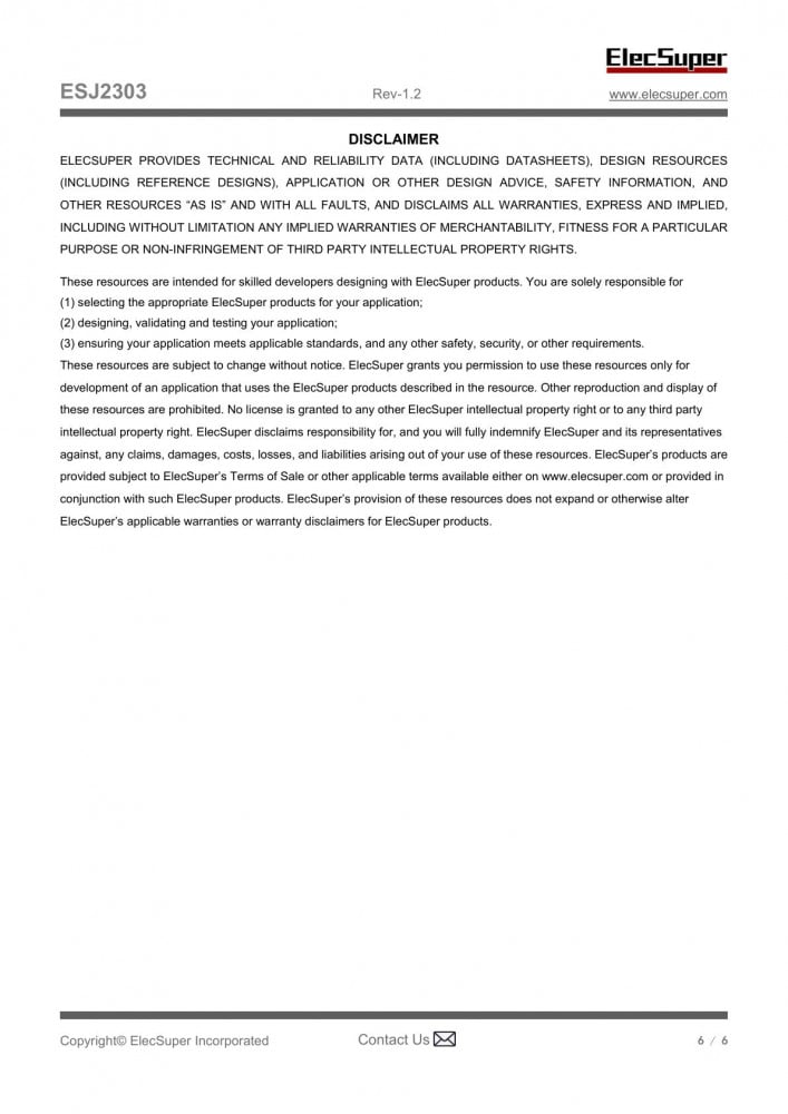 ESJ2303 datasheet page 6