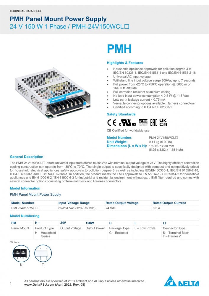 PMH-24V150WCLS datasheet page 1