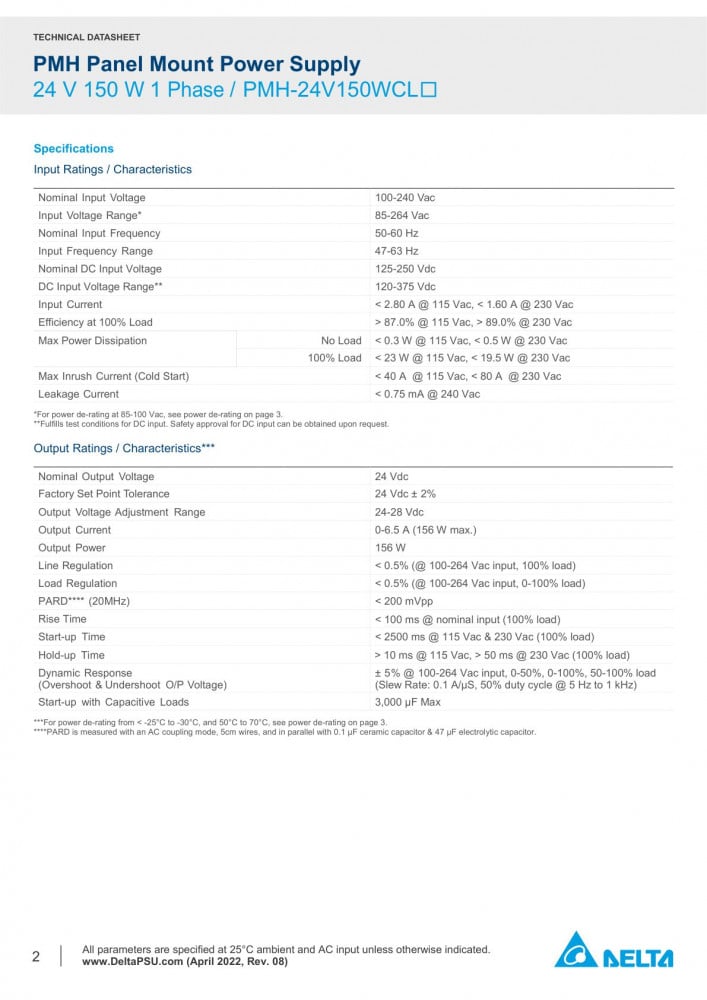 PMH-24V150WCLS datasheet page 2