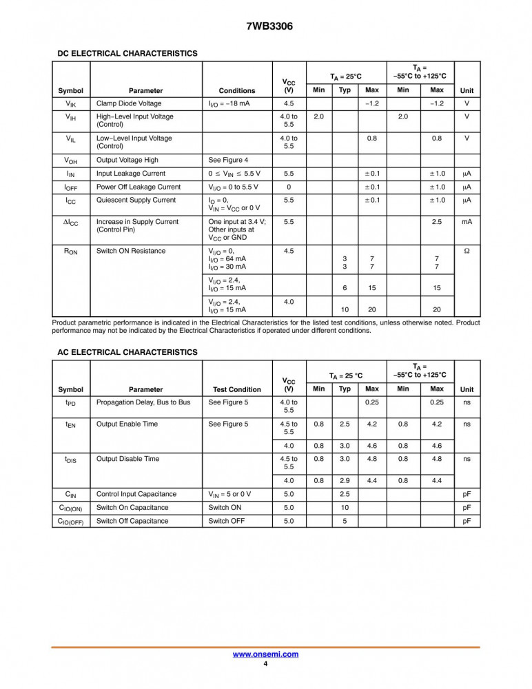 7WB3306 datasheet page 4
