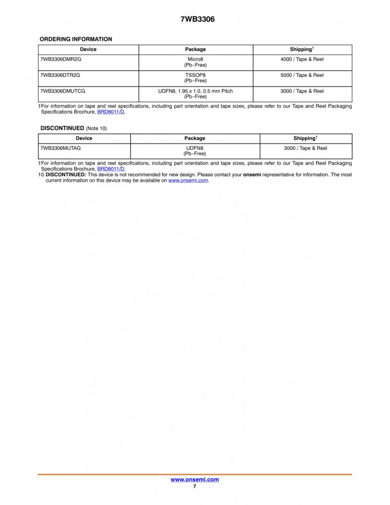 7WB3306 datasheet page 7