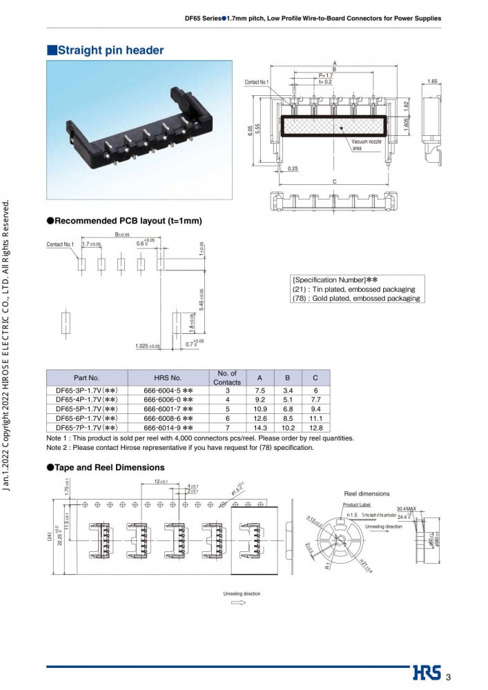 HRS DF65 datasheet page 3