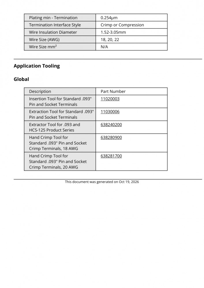 Molex .093 standard pin terminal documentation page 3