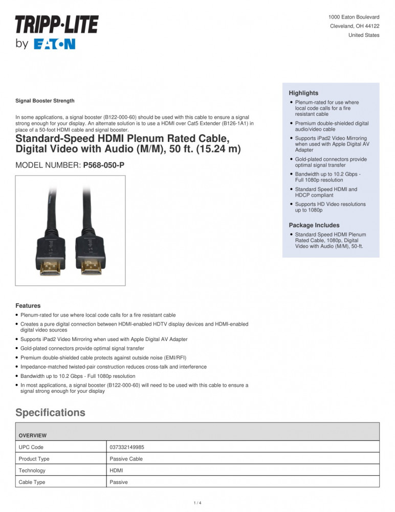 P568-050-P technical document page 1
