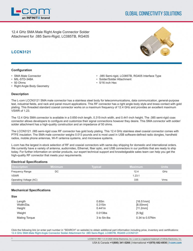 LCCN3121 technical document page 1
