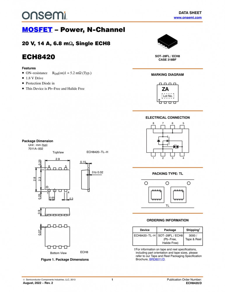 ECH8420 datasheet page 1