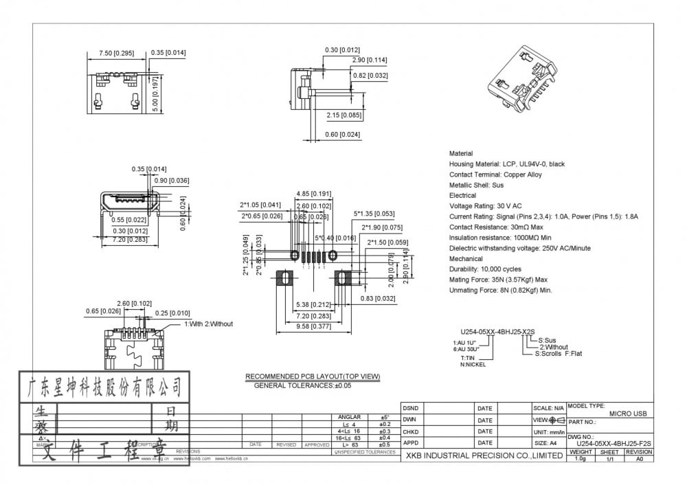 U254-051T-4BHJ25-F2S technical drawing page 2