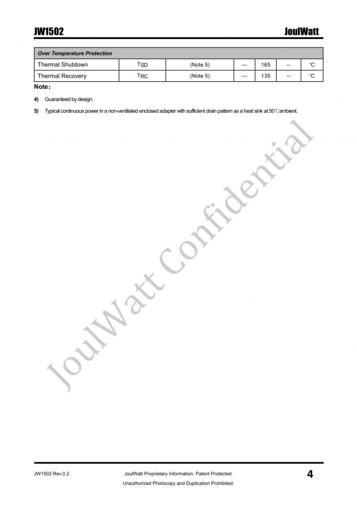 JW1502 datasheet page 4