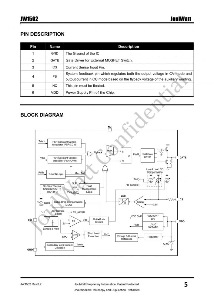 JW1502 datasheet page 5