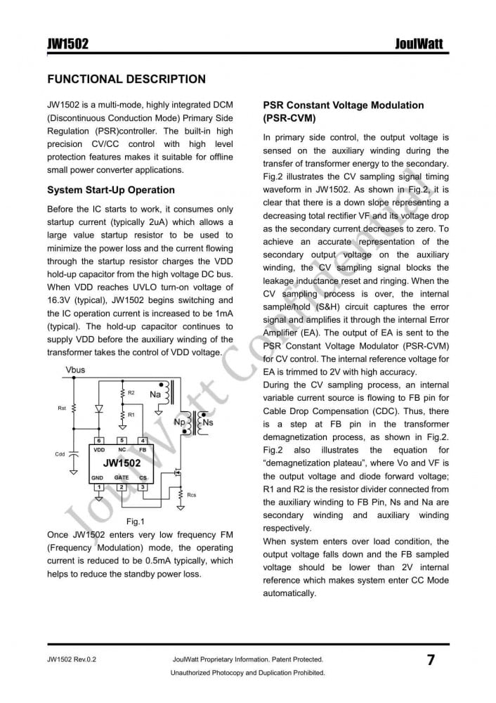 JW1502 datasheet page 7
