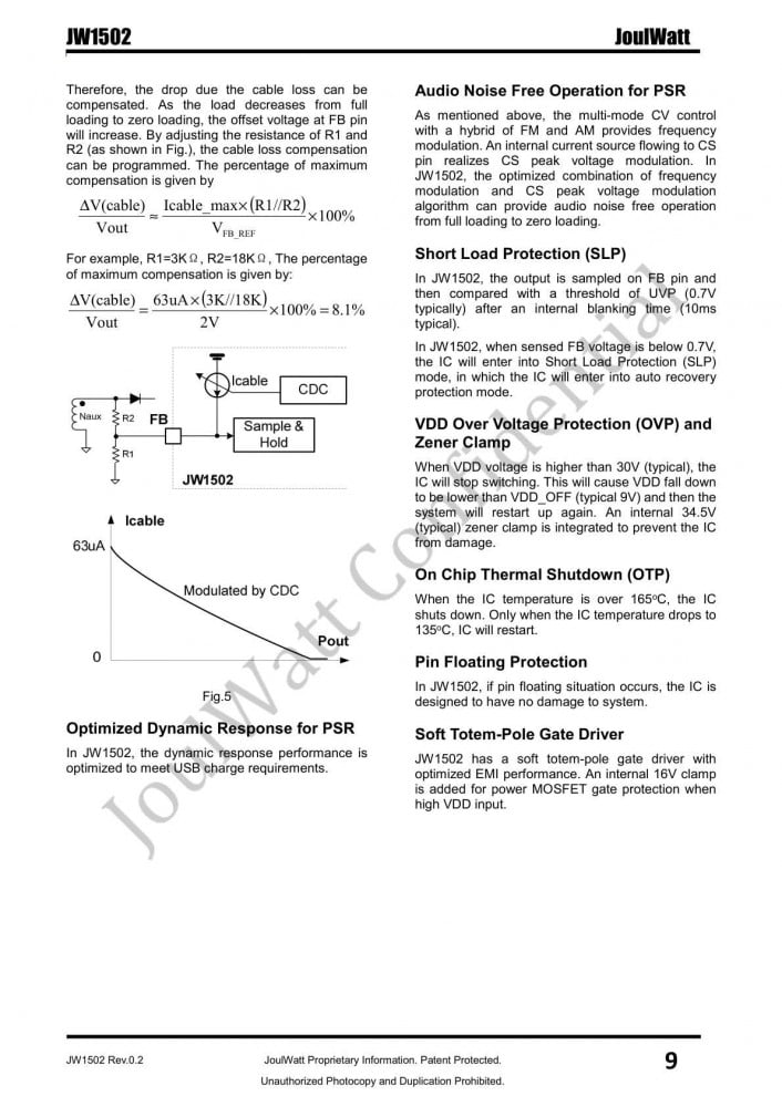 JW1502 datasheet page 9