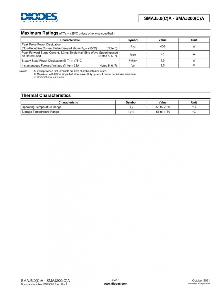 SMAJ6.0A-13-F datasheet page 2