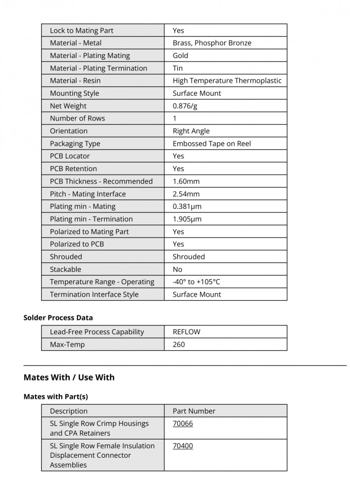 MOLEX SL specification page 3