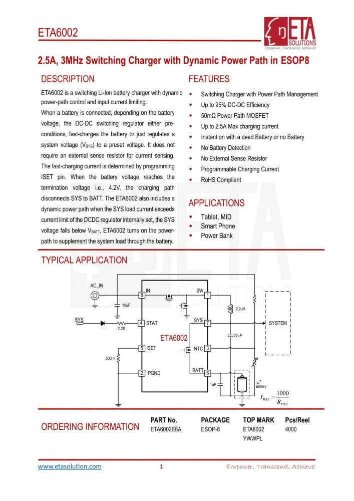 ETA6002E8A datasheet page 1